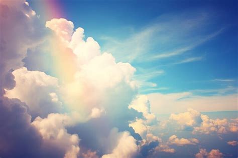 premium photo rainbow spanning across a cloudy sky