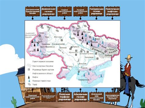 Паливні корисні копалини України 9 клас Діаграма з мітками