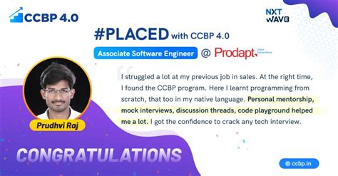 Nxtwave On Linkedin Ccbp Nxtwave Techjob Successstory Placed