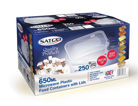 Satco 500ml Microwave Plastic Containers With Lids Ecoboxes