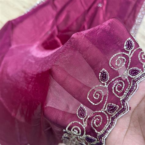 Tora Silk Saree Cut Glasses And Pearl Work Jindal Saree Centre Private Limited