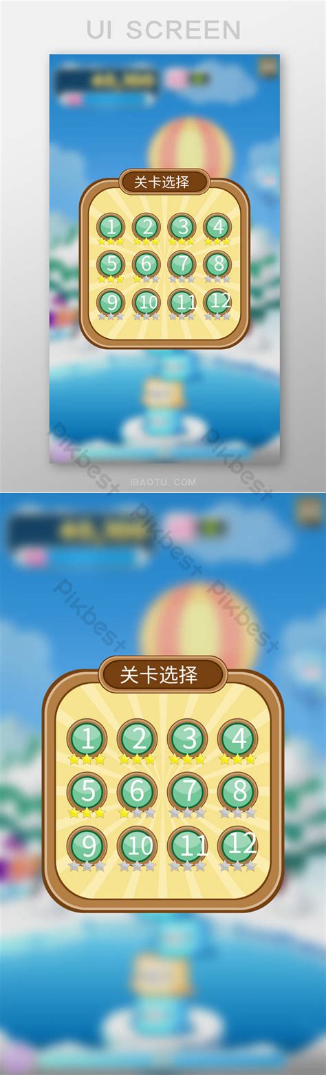 Simple And Style General Mobile Casual Game Level Selection Interface UI AI Free Download