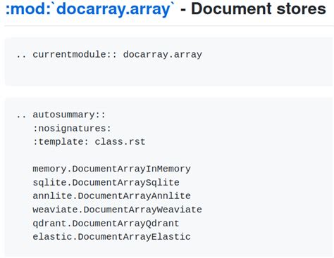 Bug Document Stores Disappeared In Api Reference Issue Docarray Docarray GitHub