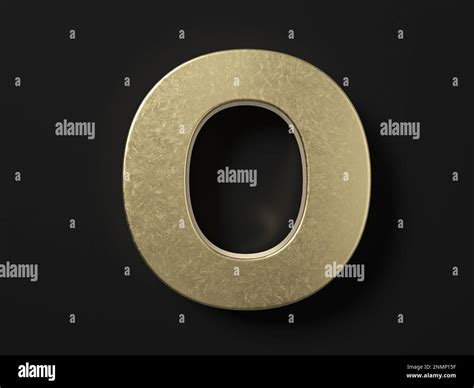 Gold Letter O On A Black Background D Illustration Stock Photo Alamy