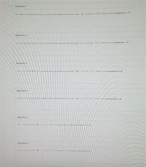 Solved D D Question Let S Define A D Vector A In The X Y Chegg Com