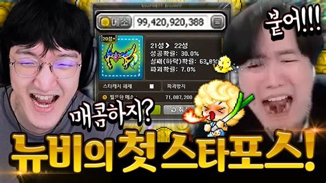 1억 템셋 뉴비가 처음으로 스타포스 강화를 해봤습니다 레전드ㅋㅋㅋ 메이플스토리명훈 Youtube