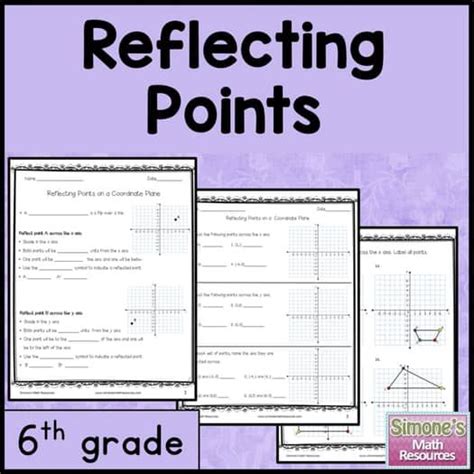 Reflecting Points On A Coordinate Plane Worksheets Coordinate Plane