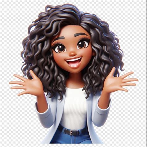 Una Chica De Dibujos Animados Con Cabello Negro Y Una Camisa Blanca