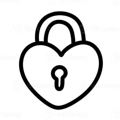 Love Heart With Lock Line Icon 18817884 Png