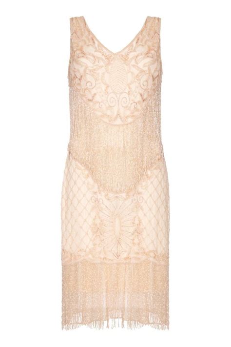 1920s Flapper Feather Dress In Nude Blush SOLD OUT Fringe Flapper