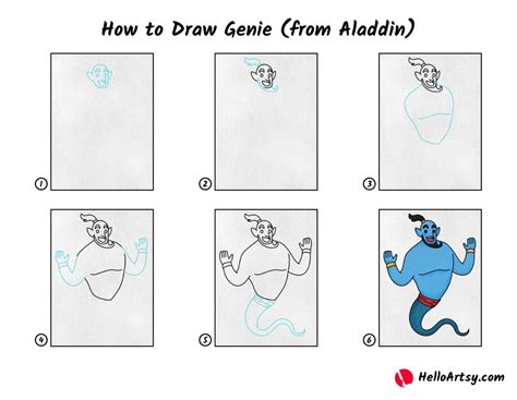 How To Draw Genie From Aladdin Helloartsy