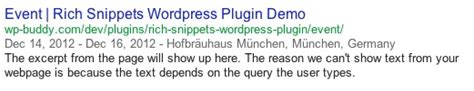 Event Snip Rich Snippets Structured Data Wordpress Plugin