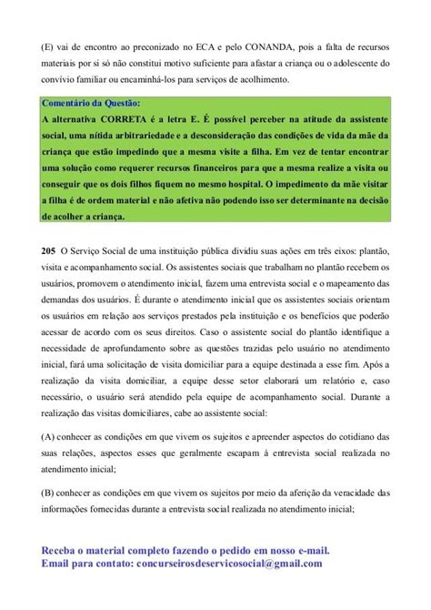 APOSTILA DOS CONCURSEIROS DE SERVIÇO SOCIAL COMENTADA Social Serviço social Concurseiros
