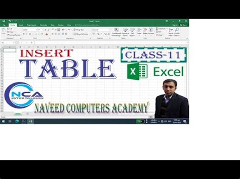 How To Create A Table In Excel How To Insert Table In Excel Table In Excel YouTube