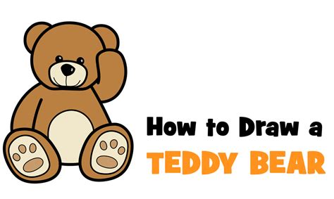 How To Draw A Cartoon Teddy Bear Easy Step By Step Drawing Tutorial For