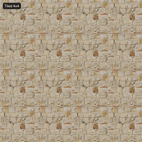 Old Mortared Rubble Stone Wall Texture Beige Poliigon