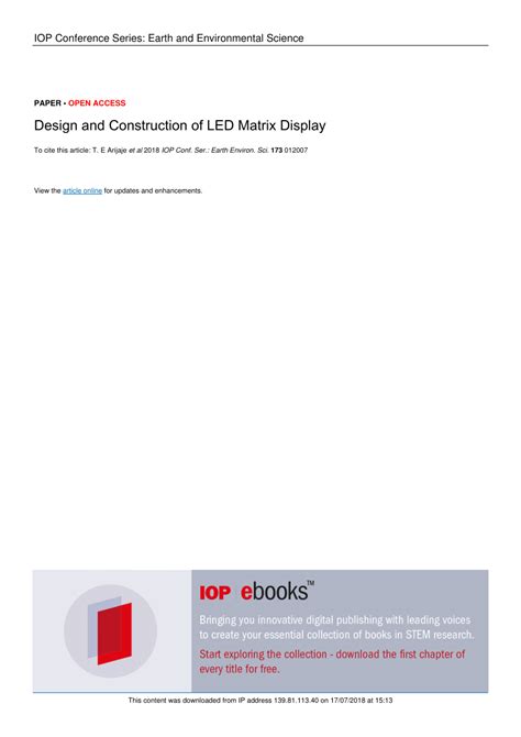 Pdf Design And Construction Of Led Matrix Display