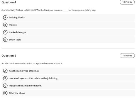 Solved A Productivity Feature In Microsoft Word Allows You