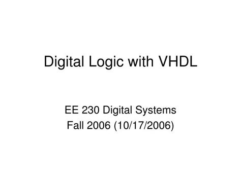 ppt digital logic with vhdl powerpoint presentation free download