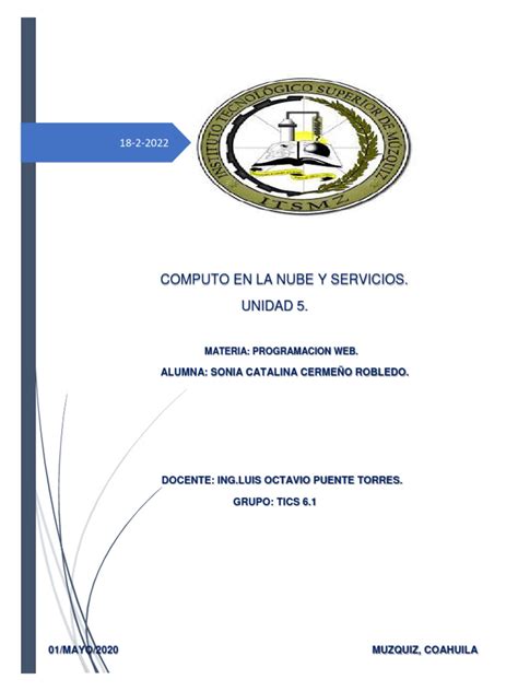 Computo En La Nube Y Servicios Pdf Computación En La Nube