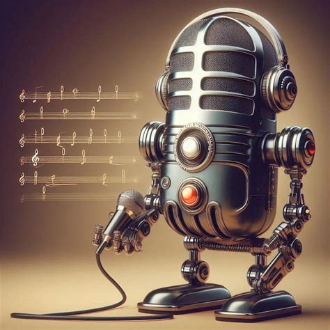 Microphone Robot Premium Ai Generated Image