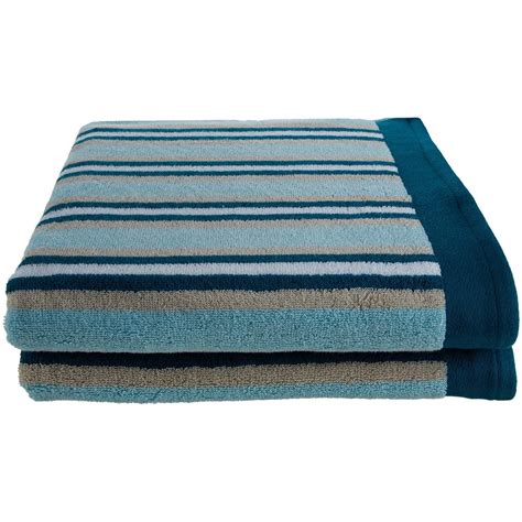 Egyptian Cotton Stripe 2 Piece Towel Set By Blue Nile Mills Walmart