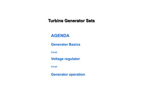 Gas Turbine Generator Set Operation And Maintenance Ppt