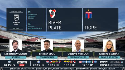 River Plate Vs Tigre Hora Formaciones Y Tv Por La Liga Profesional