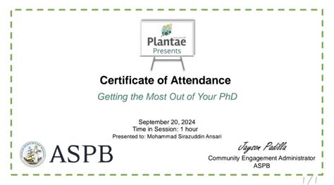 Plantae Webinar On Phd Research By American Society Mohammad Sirazuddin Ansari Posted On The