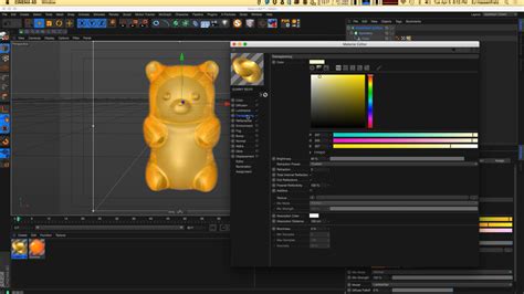 Моделирование мишки и создание гелевой текстуры в Cinema 4d
