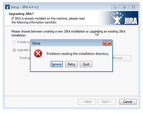 Unable To Upgrade To Jira 44 Due To Problems Reading The Installation