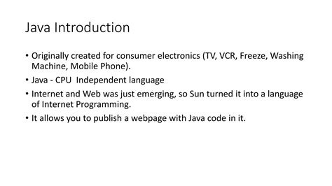 Lecture 01 Java Introduction Cs 441 Fast Ppt