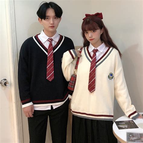 韩版秋冬校服毛衣套装学院风日系jk制服初高中生运动会班服合唱服虎窝淘