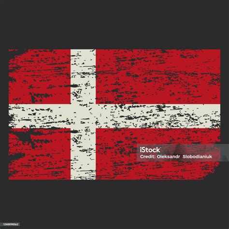 덴마크 국기 브러시는 덴마크 플래그를 그린 그런지 효과와 수채화가 있는 손으로 그린 스타일 일러스트레이션 그런지 텍스처가 있는 덴마크 국기 벡터 그림입니다 공휴일에 대한