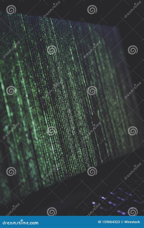 Black Turned On Laptop With A Web Coding Stock Image Image Of Java