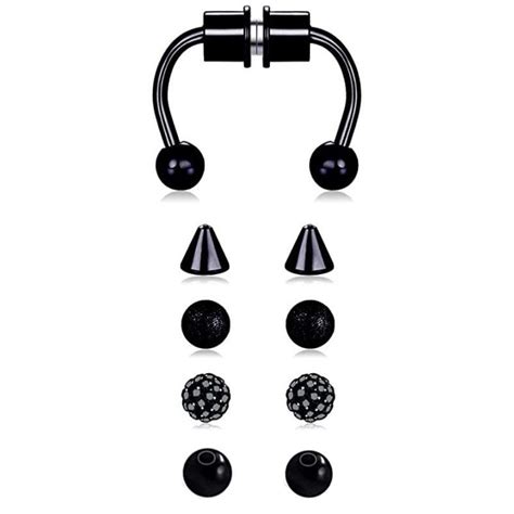 Купить Септум Магнітна сережка в ніс з 4 зйомними накінечниками цена 148 ₴ — Prom Ua Id