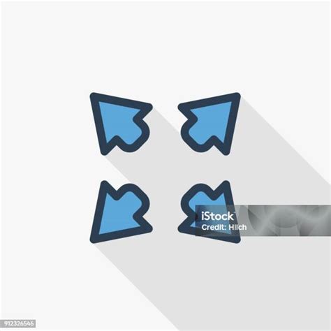 Flèches Vector Icon Icône De Couleur Plat Extérieur Ligne Mince Symbole
