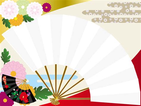 [フリーイラスト] 扇子と菊のお正月の背景でアハ体験 Gahag 著作権フリー写真・イラスト素材集 Gahag 著作権フリー