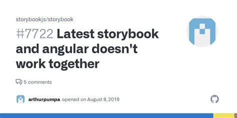 Latest Storybook And Angular Doesn T Work Together Issue Storybookjs Storybook Github