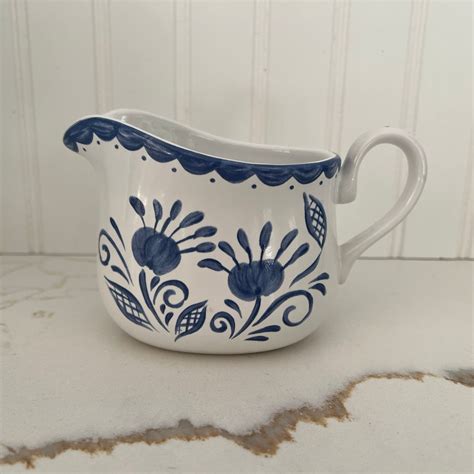 Corelle Coordinates Cream Pitcher Small Blue And White Cream Pitcher Blue Floral Creamer Etsy