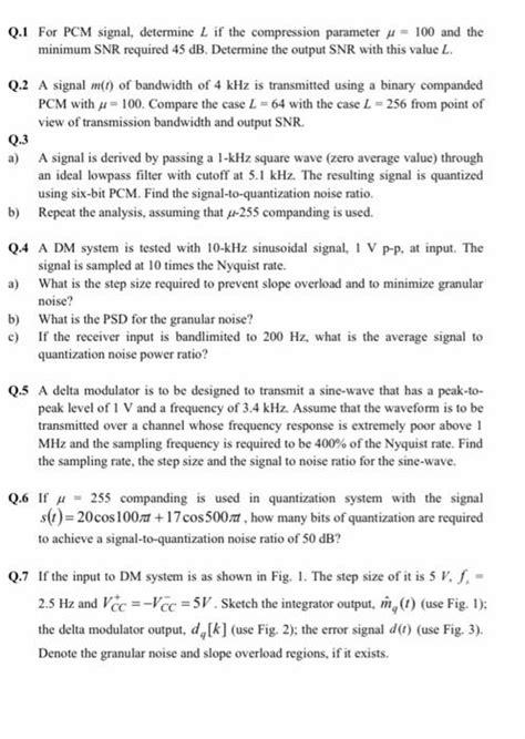 Q For Pcm Signal Determine L If The Compression Chegg