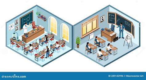 Isometric Class Online Landing Pages With Green Background Free