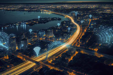 Concept Of A Smart City And Communication Network Stock Illustration Illustration Of Evolution