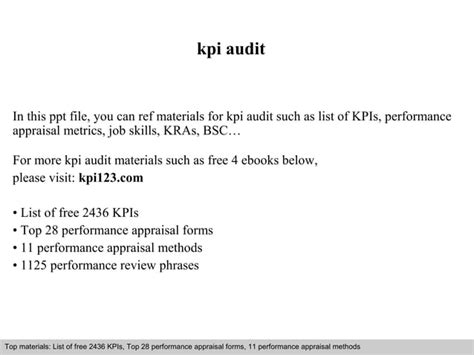 Kpi Audit Ppt
