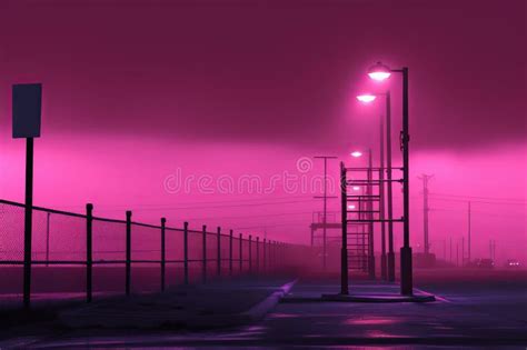 A Street Light Is On The Side Of The Road Stock Illustration