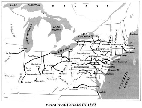 1860 Principal Us Canals 1820 1860 Antebellum America Maps