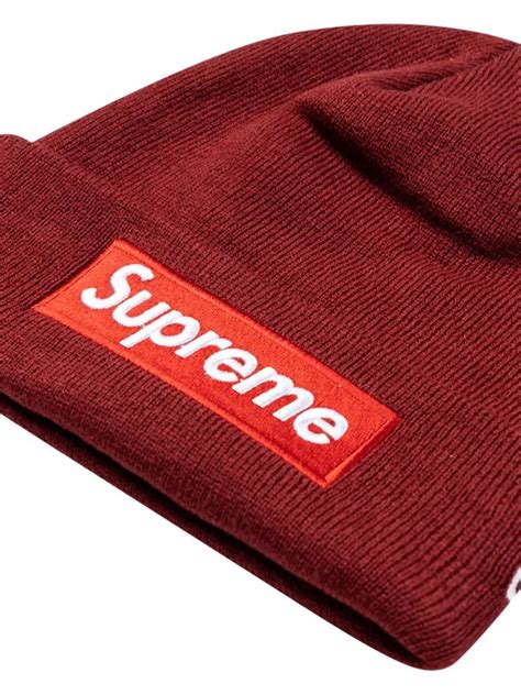 Supreme X New Era Box Logo Beanie Red Farfetch
