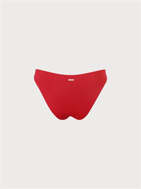 Red Solid Low Waisted Bikini Bottom And Reviews Cyanredpurple
