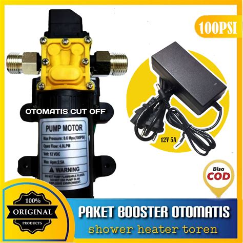 Jual Paket Pompa Booster Shower Water Heater Toren Konektor Besi Drat 1 2 Pump Motor 4lpm