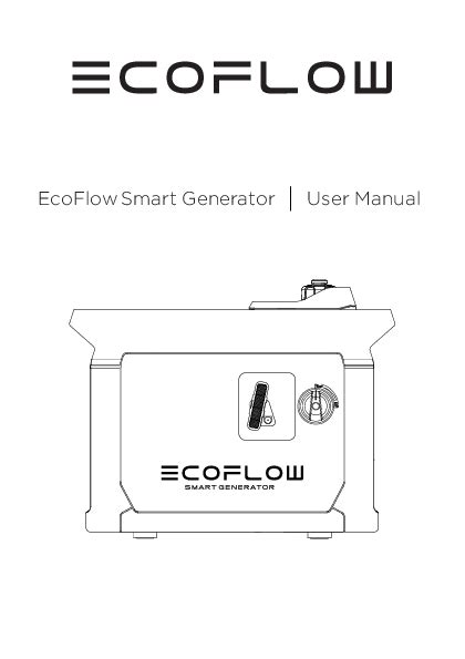 Ecoflow Smart Generator User Manual Safety Guidelines Quick Start